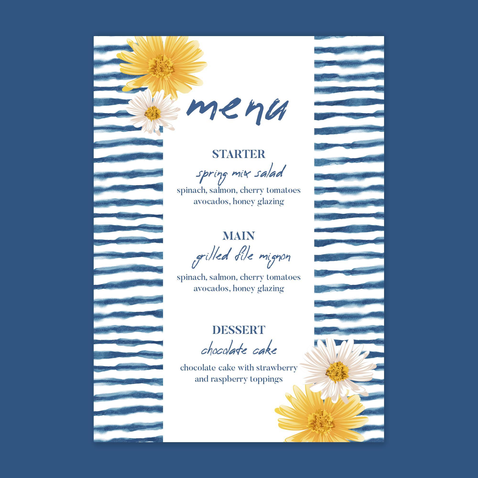 Diseño gráfico de cartas de bar y menús de verano . Información